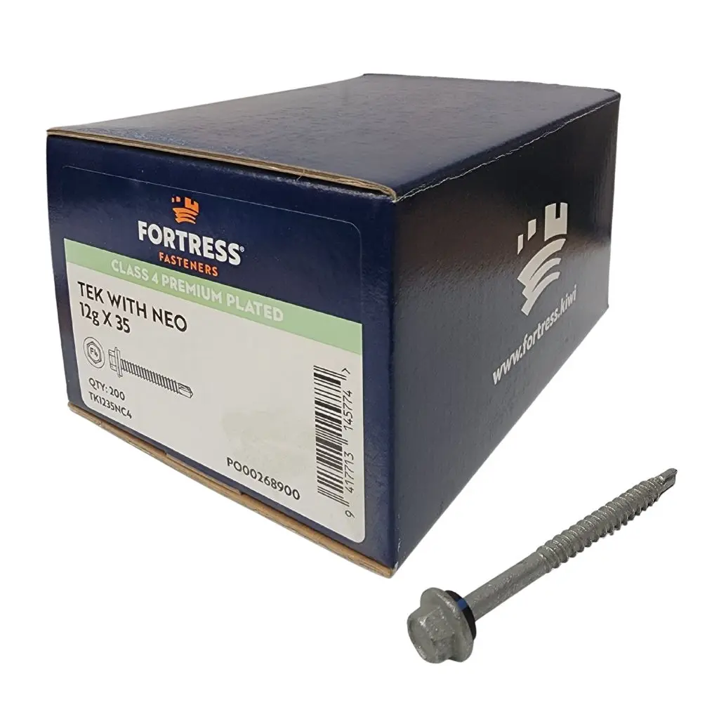 Fortress 12g x 35 Tek Screw Neo Class 4 Box 100 | WBS Henderson